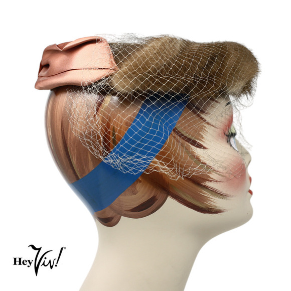 Vintage | Accessories | Vintage Mink Fur Brown Velvet Pillbox Hat W ...